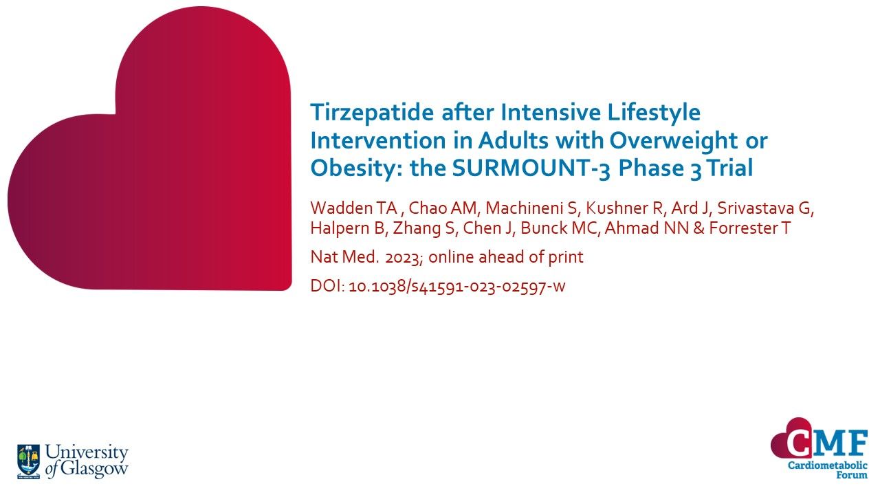 Tirzepatide after Intensive Lifestyle Intervention in Adults with ...